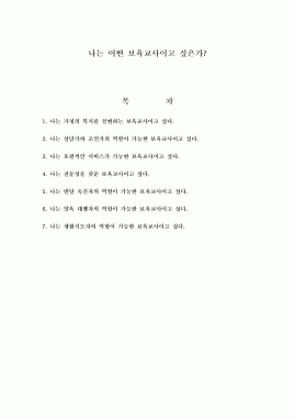 나는 어떤 보육교사이고 싶은가-1페이지