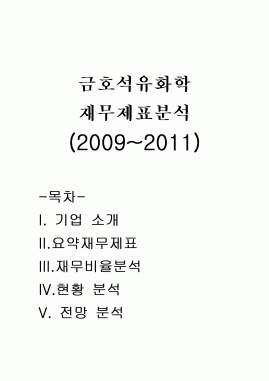 금호석유화학 재무분석(기업분석)-1페이지