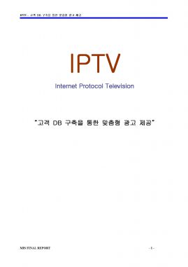 IPTV 고객 DB구축을 통한 맞춤형 광고-1페이지