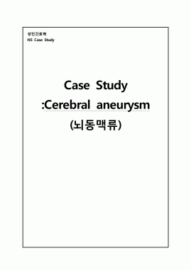 뇌동맥류 aneurysm casestudy-1페이지