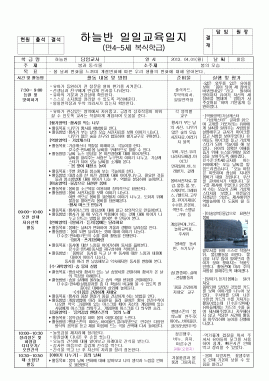 [평가인증]2013년 4월1주 만4,5세 교육일지-1페이지