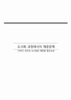 도시화 과정에서의 매춘문제 -19세기 파리의 도시화와 매춘을 중심으로- -1페이지