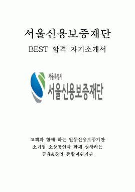 서울신용보증재단 최신 BEST 합격 자기소개서!!!!-1페이지