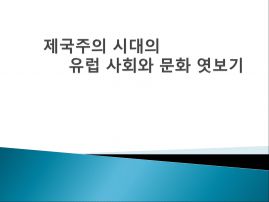 제국주의 시대의 유럽 사회와 문화 엿보기-1페이지