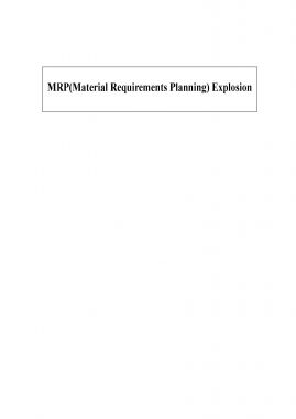 MRP(Material Requirements Planning) Explosion-1페이지