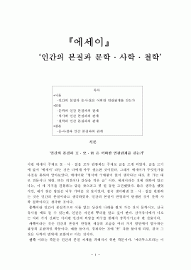 인간과 문학 사학 철학 (인간과 문사철)-1페이지