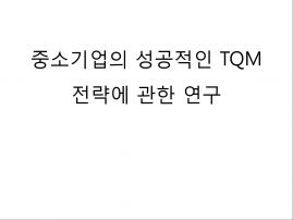 중소기업의 성공적인 TQM 전략에 관한 연구-1페이지