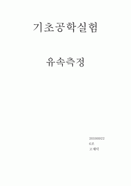 기초공학실험 유속측정-1페이지