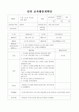 <단위 보육활동계획안> 주제 : 살펴보아요 2 / 소주제 : 이게 뭘까요? - 수수깡 부러뜨리기, 내가 끼적인 그림을 보아요, 신문지로 놀아요, 베개 탑 쌓기-1페이지