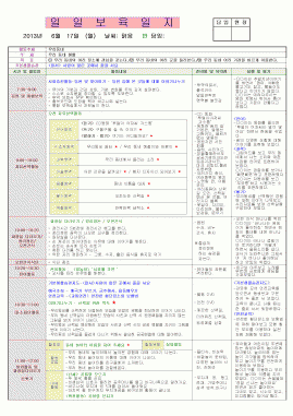 2013년 평가인증 만 3세 주간계획안 및 일일보육일지 6월 3째주-1페이지