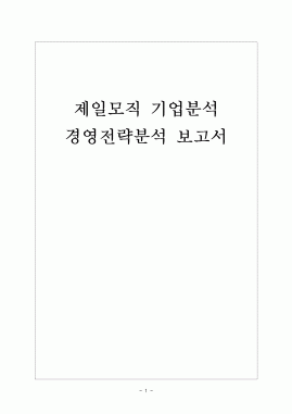 [제일모직 기업분석] 제일모직 경영전략분석 보고서-1페이지