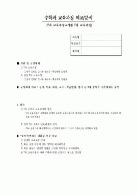 수학과 교육과정 비교, 분석 - 7차 교육과정 vs 개정 7차 교육과정-1페이지