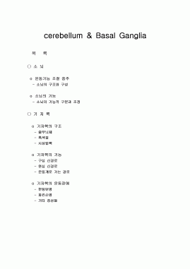 [신경해부생리학] 소뇌와 기저핵[cerebellum & Basal Ganglia]에 관해-1페이지