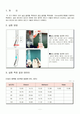 화학실험 - 액체의 점도 측정-1페이지