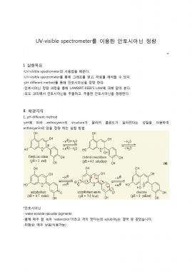 일반화학실험_UV-visible spectrometer를 이용한 안토시아닌 정량-1페이지