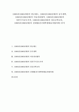 1989년(1980년대) 연금제도, 1989년(1980년대) 동독개혁, 1989년(1980년대) 아동권리협약, 1989년(1980년대) 일본주식공모가격, 1989년(1980년대) 섬유공학교육, 1989년(1980년대) 전대협(전국대학생대표자협의회)-1페이지