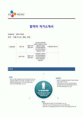 CJ 제일제당 합격자 자기소개서-1페이지