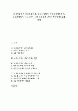 [고용보험법, 고용보험요율, 직업능력개발훈련, 여성근로자, 근로자직업능력촉진]고용보험법과 고용보험요율, 고용보험법과 직업능력개발훈련, 고용보험법과 여성근로자, 고용보험법과 근로자직업능력촉진법 분석-1페이지