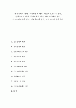 [법리, 공용침해, 부정경쟁]공용침해의 법리, 부정경쟁의 법리, 영업비밀보호의 법리, 영업양도의 법리, 공정이용의 법리, 사실상이사의 법리, 근로조건변경의 법리, 명예훼손의 법리, 의견보호의 법리 분석-1페이지