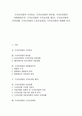 [국가보안법, 국가안보]국가보안법과 국가안보, 국가보안법과 반공법, 국가보안법과 죄형법정주의, 국가보안법과 국가보안법 제7조, 국가보안법과 인권침해, 국가보안법과 노동운동탄압, 국가보안법과 세계화 분석-1페이지