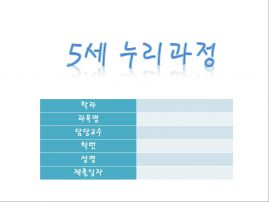 (영유아보육학개론) 5세 누리과정-1페이지