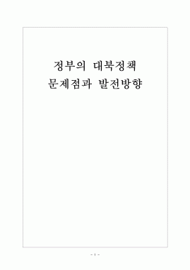 [북한문제] 정부의 대북정책 문제점과 발전방향 보고서-1페이지