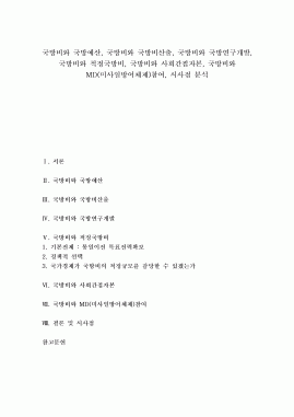 [국방비, 국방예산, 국방비산출, 국방연구개발]국방비와 국방예산, 국방비와 국방비산출, 국방비와 국방연구개발, 국방비와 적정국방비, 국방비와 사회간접자본, 국방비와 MD(미사일방어체제)참여, 시사점 분석-1페이지