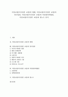 [미일교섭, 미국일본 교섭, 미일원자력협정, 헐노트]미일교섭(미국일본 교섭)의 형태, 미일교섭(미국일본 교섭)의 양국입장, 미일교섭(미국일본 교섭)과 미일원자력협정, 미일교섭(미국일본 교섭)과 헐노트 분석-1페이지