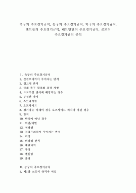 [주요경기규칙, 축구, 농구, 탁구, 핸드볼, 배드민턴, 골프]축구의 주요경기규칙, 농구의 주요경기규칙, 탁구의 주요경기규칙, 핸드볼의 주요경기규칙, 배드민턴의 주요경기규칙, 골프의 주요경기규칙 분석-1페이지