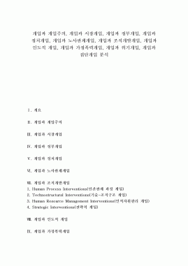 [개입, 개입주의]개입과 개입주의, 개입과 시장개입, 개입과 정부개입, 개입과 정치개입, 개입과 노사관계개입, 개입과 조직개발개입, 개입과 인도적 개입, 개입과 가정폭력개입, 개입과 위기개입, 개입과 집단개입-1페이지