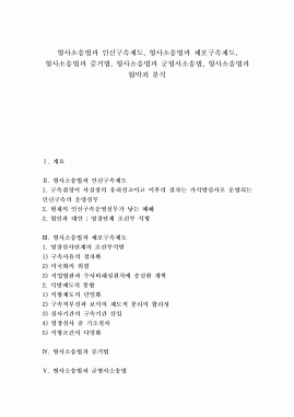 [형사소송법, 인신구속제도, 체포구속제도, 증거법, 군형사소송법, 협박죄]형사소송법과 인신구속제도, 형사소송법과 체포구속제도, 형사소송법과 증거법, 형사소송법과 군형사소송법, 형사소송법과 협박죄 분석-1페이지