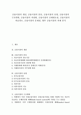 [금융시장, 과점화]금융시장의 개념, 금융시장의 분류, 금융시장의 유형, 금융시장의 구조변화, 금융시장의 과점화, 금융시장의 규제필요성, 금융시장의 파급경로, 금융시장의 문제점, 향후 금융시장의 과제 분석-1페이지