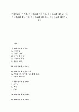 [한국불교, 건축사, 사찰관리, 기독교신앙, 삼국시대, 원효대사, 화엄사상]한국불교와 건축사, 한국불교와 사찰관리, 한국불교와 기독교신앙, 한국불교와 삼국시대, 한국불교와 원효대사, 한국불교와 화엄사상 분석-1페이지