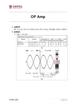 [전자회로 실험] 09.Op-amp의 특성-1페이지