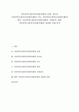 시민만족도평가(시민평가제)의 유형, 중요성, 시민만족도평가(시민평가제)의 기능, 시민만족도평가(시민평가제)의 항목, 시민만족도평가(시민평가제)의 기대효과, 향후 시민만족도평가(시민평가제)의 내실화 과제-1페이지