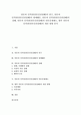 언론과 인격권(언론인권침해)의 연구, 언론과 인격권(언론인권침해)의 명예훼손, 언론과 인격권(언론인권침해)의 침해, 언론과 인격권(언론인권침해)의 언론중재제도, 향후 언론과 인격권(언론인권침해)의 개선 방향-1페이지