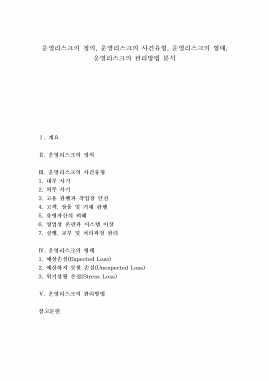 [운영리스크, 운영리스크 정의, 운영리스크 사건유형, 운영리스크 형태, 운영리스크 관리방법]운영리스크의 정의, 운영리스크의 사건유형, 운영리스크의 형태, 운영리스크의 관리방법 분석(운영리스크, 관리방법)-1페이지