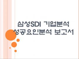 [삼성SDI 기업분석] 삼성SDI 성공요인분석 PPT자료-1페이지