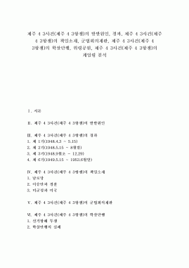 [제주 4 3사건]제주 4 3사건(제주 4 3항쟁)의 발발원인, 경과, 제주 4 3사건(제주 4 3항쟁)의 책임소재, 군법회의재판, 제주 4 3사건(제주 4 3항쟁)의 학살만행, 위령공원, 제주 4 3사건(제주 4 3항쟁) 계엄령 분석-1페이지