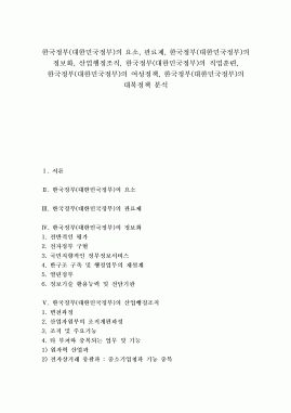 [한국정부]한국정부(대한민국정부)의 요소, 관료제, 한국정부(대한민국정부)의 정보화, 산업행정조직, 한국정부(대한민국정부)의 직업훈련, 한국정부(대한민국정부)의 여성정책, 한국정부(대한민국정부)의 대북정책-1페이지