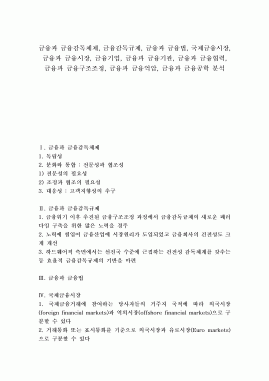 [금융][금융감독체제]금융과 금융감독체제, 금융감독규제, 금융과 금융법, 국제금융시장, 금융과 금융시장, 금융기업, 금융과 금융기관, 금융과 금융협력, 금융과 금융구조조정, 금융과 금융억압, 금융과 금융공학-1페이지