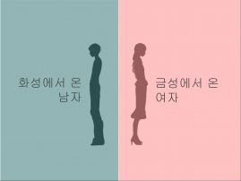 남여차이 : 화성에서 온 남자 금성에서 온 여자 (생물학적 요인, 심리적요인, 문화적 요인, 사회문화적 요인, 성에 대한 인식의 차이).ppt-1페이지