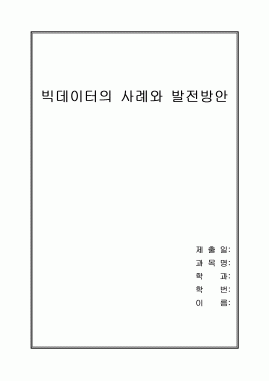 빅데이터사례와발전방안-1페이지