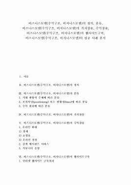 비즈니스모델(수익구조, 비지니스모델) 정의, 분류, 비즈니스모델(수익구조, 비지니스모델) 가치창출, 수익창출, 비즈니스모델(수익구조,비지니스모델)웹사이트구축, 비즈니스모델(수익구조,비지니스모델)성공 사례-1페이지