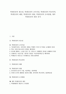 [학생인권][학생][인권][학생인권 필요성][교사지침][학교폭력]학생인권의 필요성, 학생인권의 교사지침, 학생인권의 학교폭력, 학생인권의 체벌, 학생인권의 쟁점, 학생인권의 조사방법, 향후 학생인권의 대안 분석-1페이지