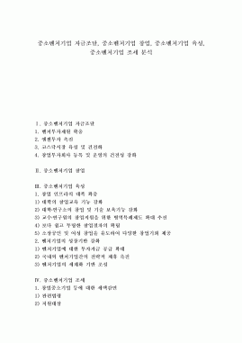 [중소벤처기업][중소기업][벤처기업][중소벤처기업 자금조달][중소벤처기업 창업][중소벤처기업 육성][중소벤처기업 조세]중소벤처기업 자금조달, 중소벤처기업 창업, 중소벤처기업 육성, 중소벤처기업 조세 분석-1페이지