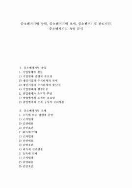 [중소벤처기업][중소기업][벤처기업][중소벤처기업 창업][중소벤처기업 조세][중소벤처기업 판로지원][중소벤처기업 육성]중소벤처기업 창업, 중소벤처기업 조세, 중소벤처기업 판로지원, 중소벤처기업 육성 분석-1페이지