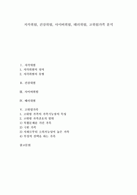 [위험][지각위험][건강위험][사이버위험][테러위험][고위험가족][지각][건강][사이버][테러][가족]지각위험, 건강위험, 사이버위험, 테러위험, 고위험가족 분석(위험, 지각위험, 건강위험, 사이버위험, 테러위험)-1페이지