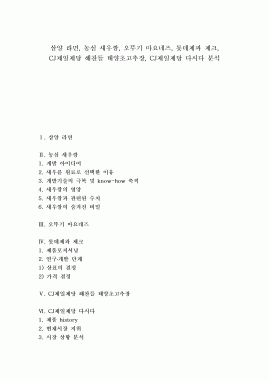 [삼양 라면][농심 새우깡][오뚜기 마요네즈][롯데제과 제크][CJ제일제당 해찬들 태양초고추장]삼양 라면, 농심 새우깡, 오뚜기 마요네즈, 롯데제과 제크, CJ제일제당 해찬들 태양초고추장, CJ제일제당 다시다-1페이지