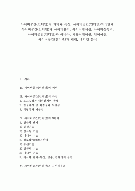 사이버공간(인터넷) 의미와 특성, 사이버공간(인터넷) 3단계, 사이버공간(인터넷)과 사이버윤리, 사이버정체성, 사이버성폭력, 사이버공간(인터넷)과 아바타, 커뮤니케이션, 언어예절, 사이버공간과 세대, 네티켓-1페이지